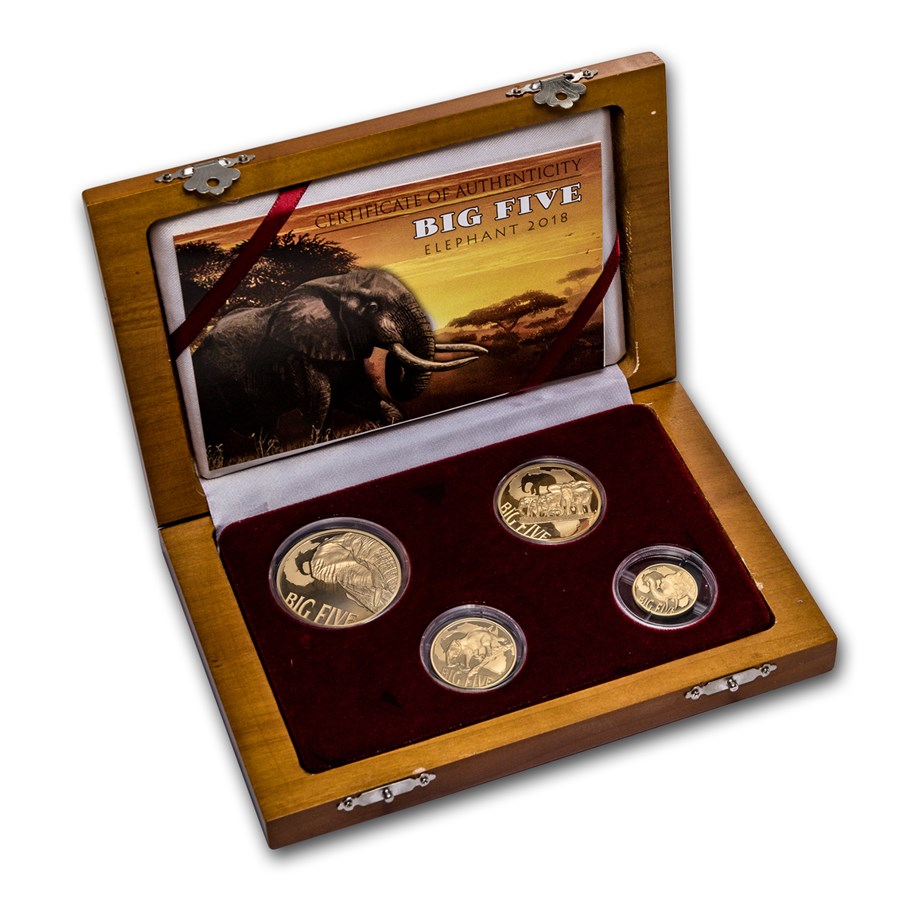 Buy 2018 Cameroon 4-Coin Gold Elephant Proof Set (The Big Five) | APMEX