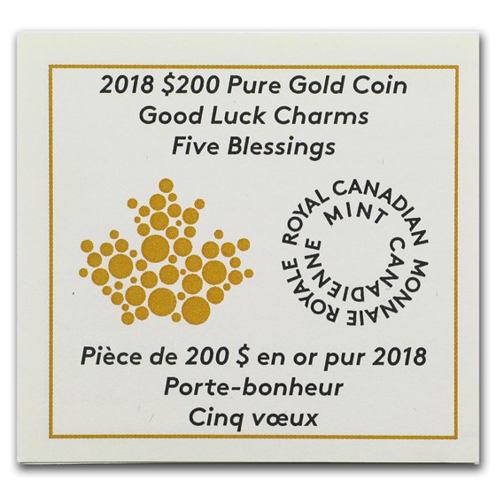 Buy 2018 Canada 1 oz Proof Gold $200 Feng Shui Good Luck Charms | APMEX