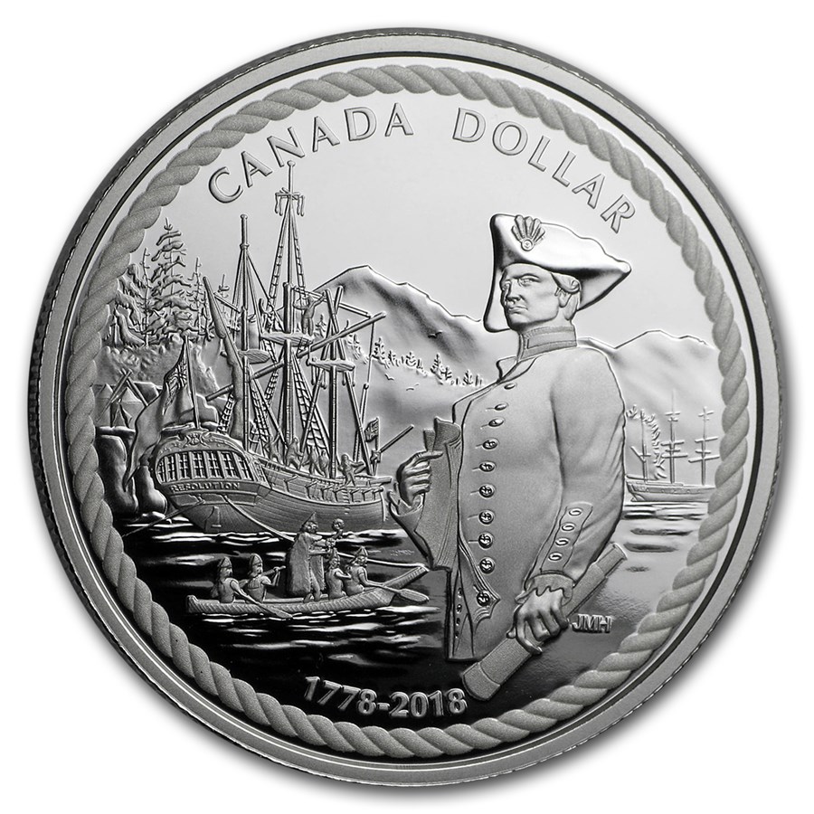 Buy 2018 Canada Silver Dollar Captain Cook at Nootka Sound Proof | APMEX