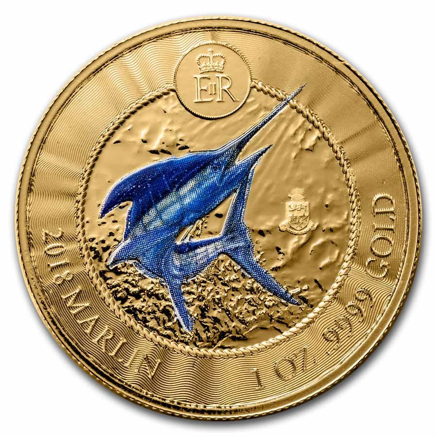 Buy 2018 Cayman Islands 1 oz Gold Marlin Proof (Colorized, Coin Only ...