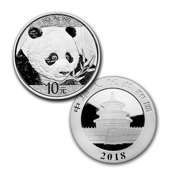 Buy 2018 China 2-Coin 30 g Silver Panda & Gilded Silver Panda Set BU ...