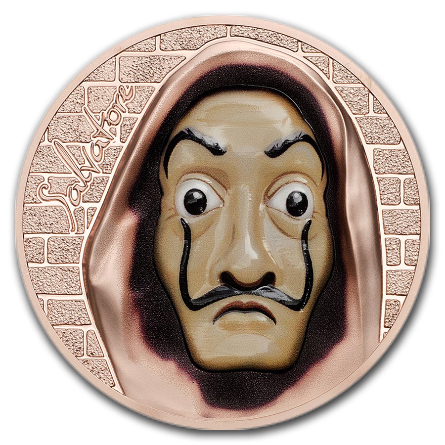Buy 2018 Cook Islands 1 oz Silver $5 Salvatore Dali Money Heist Masks ...