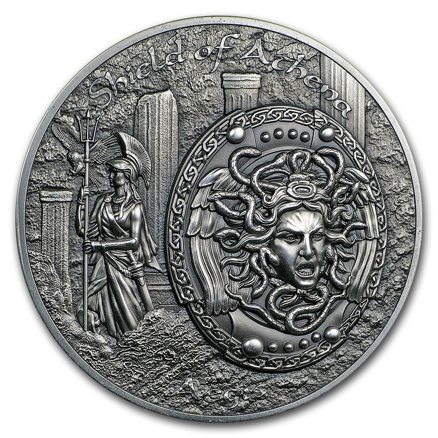 Buy 2018 Cook Islands 2 oz Silver UH Relief Shield of Athena | APMEX