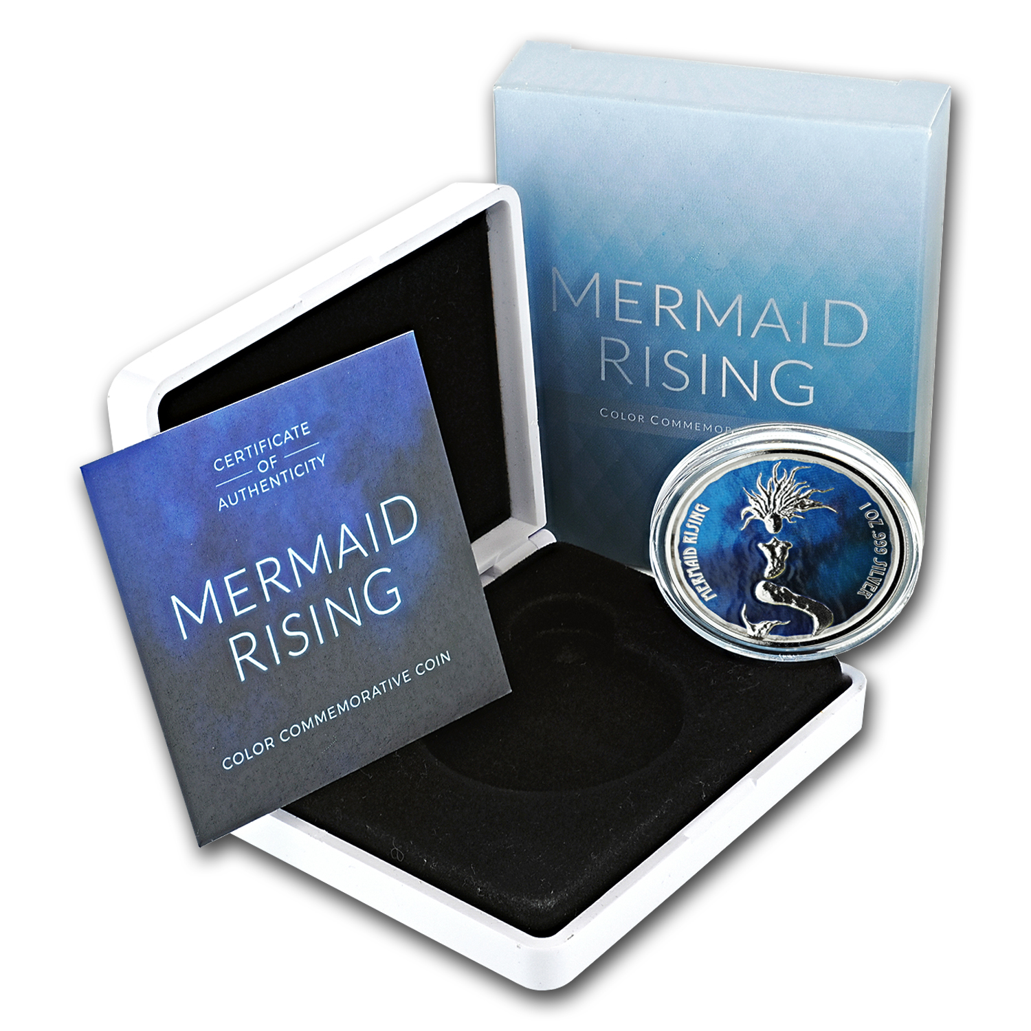 APMEX - 2018 Fiji 1 oz Silver Mermaid Rising Proof (Colorized)