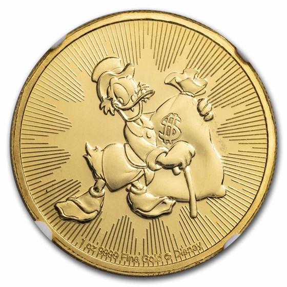 2018 Niue 1 oz Gold $250 Disney Scrooge McDuck MS-69 NGC
