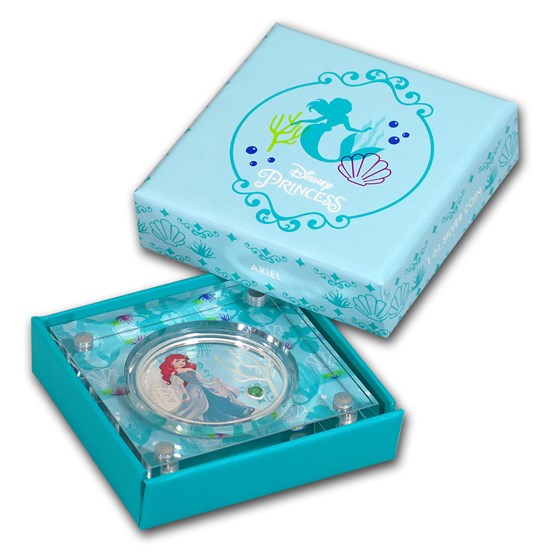 Buy 2018 Niue 1 oz Silver $2 Disney Princess Ariel w/ Gemstone | APMEX