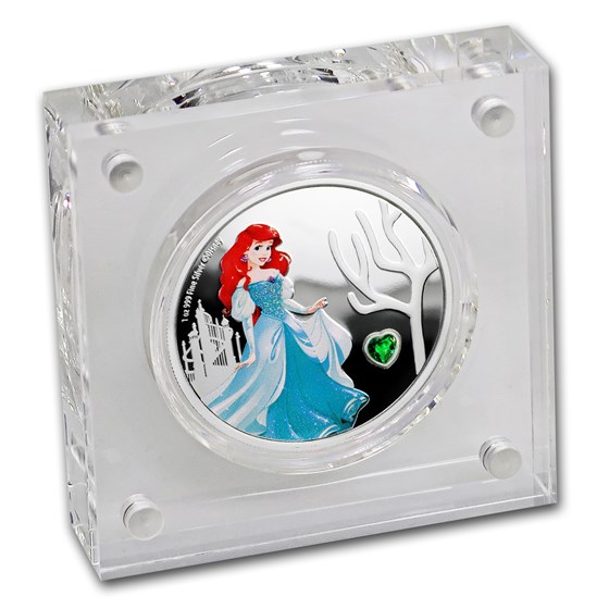 Buy 2018 Niue 1 oz Silver $2 Disney Princess Ariel w/ Gemstone | APMEX