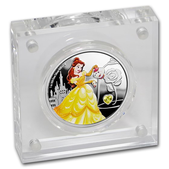 Buy 2018 Niue 1 oz Silver $2 Disney Princess Belle w/ Gemstone | APMEX