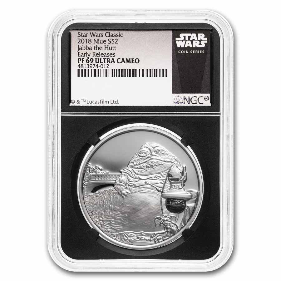 2018 Niue 1 oz Silver $2 Star Wars Jabba the Hutt PF-69 ER NGC