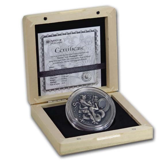 Buy 2018 Niue 2 oz Antique Silver Demigods Perseus Ultra High Relief ...
