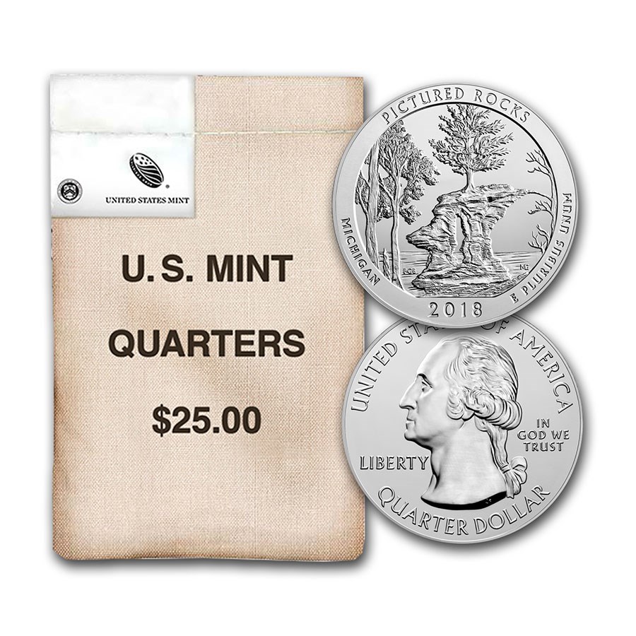 Buy 2018-P ATB Quarter Pictured Rocks Lakeshore $25 Mint Sealed Bag | APMEX