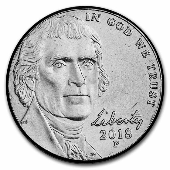 Buy 2018-P Jefferson Nickel 40-Coin Roll BU | APMEX