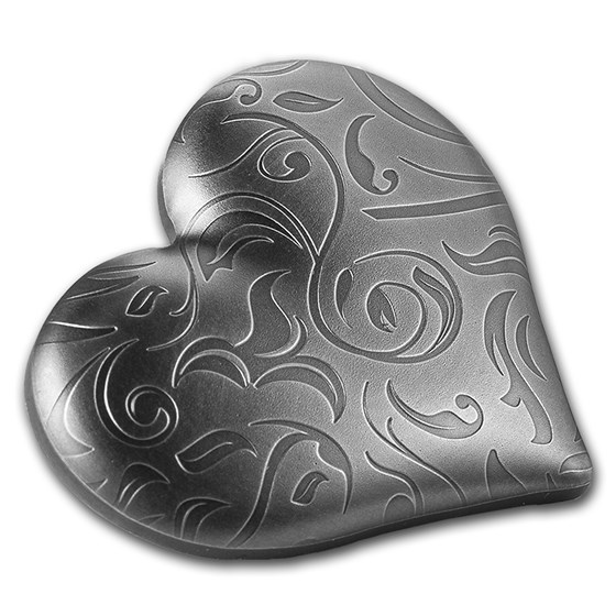 Buy 2018 Palau 1 oz Silver Antique Finish Heart Shaped Coin | APMEX