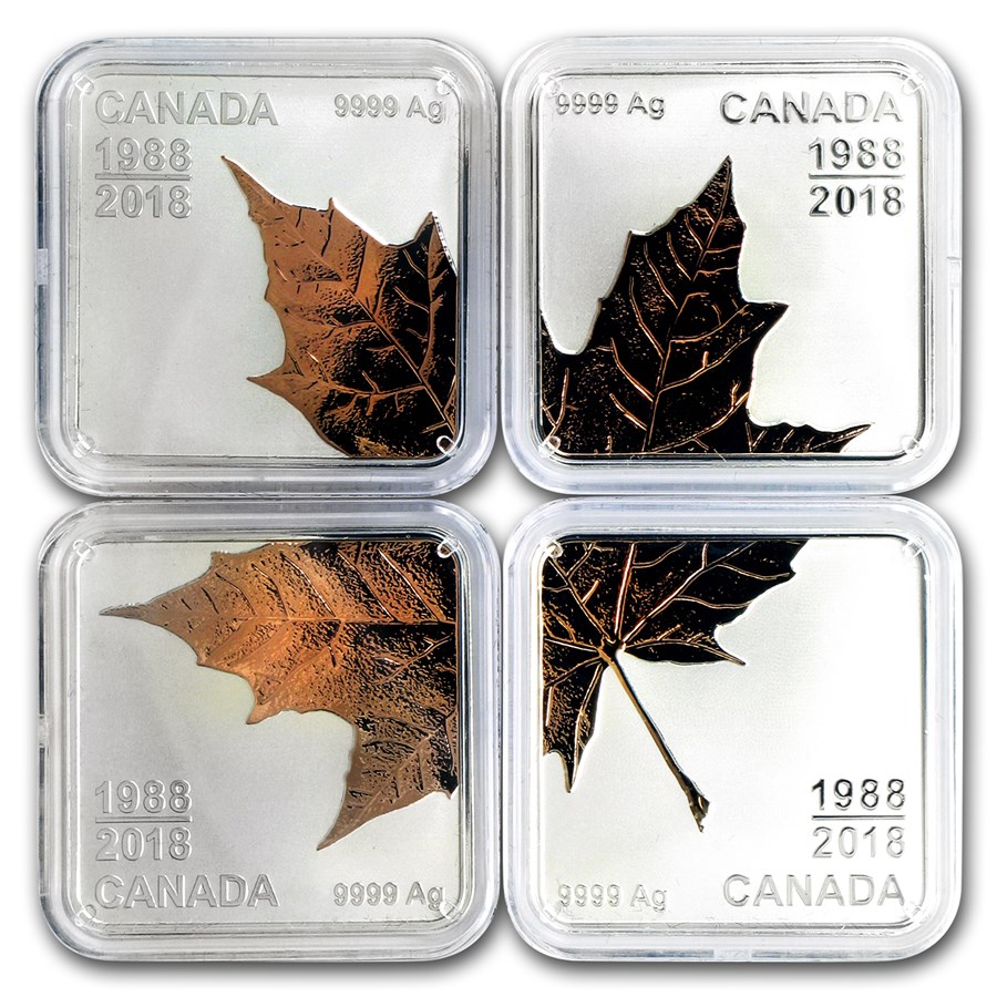 Buy 2018 RCM 1 oz Silver Maple Leaf Quartet Thirty Years (1988-2018) | APMEX