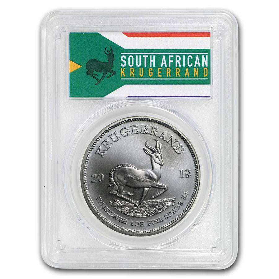 Buy 2018 South Africa 1 oz Silver Krugerrand MS-70 PCGS (FS, Spotted) | APMEX