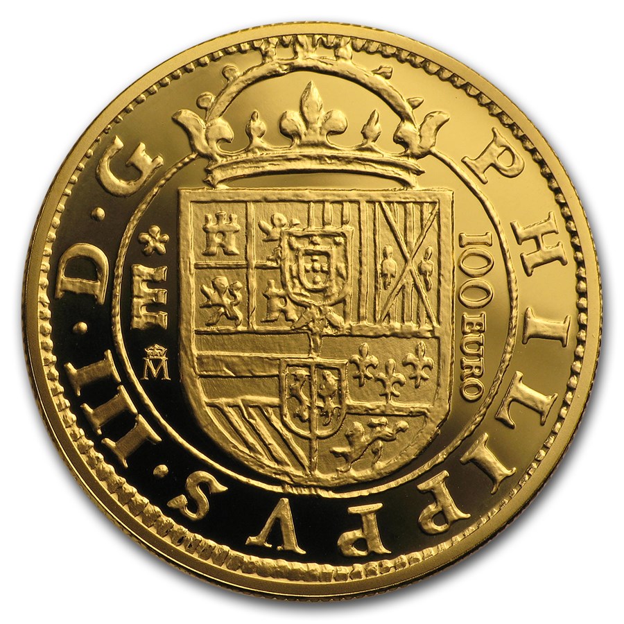 Buy 2018 Spain Proof Gold €100 150th Anniversary Spanish Escudos | APMEX
