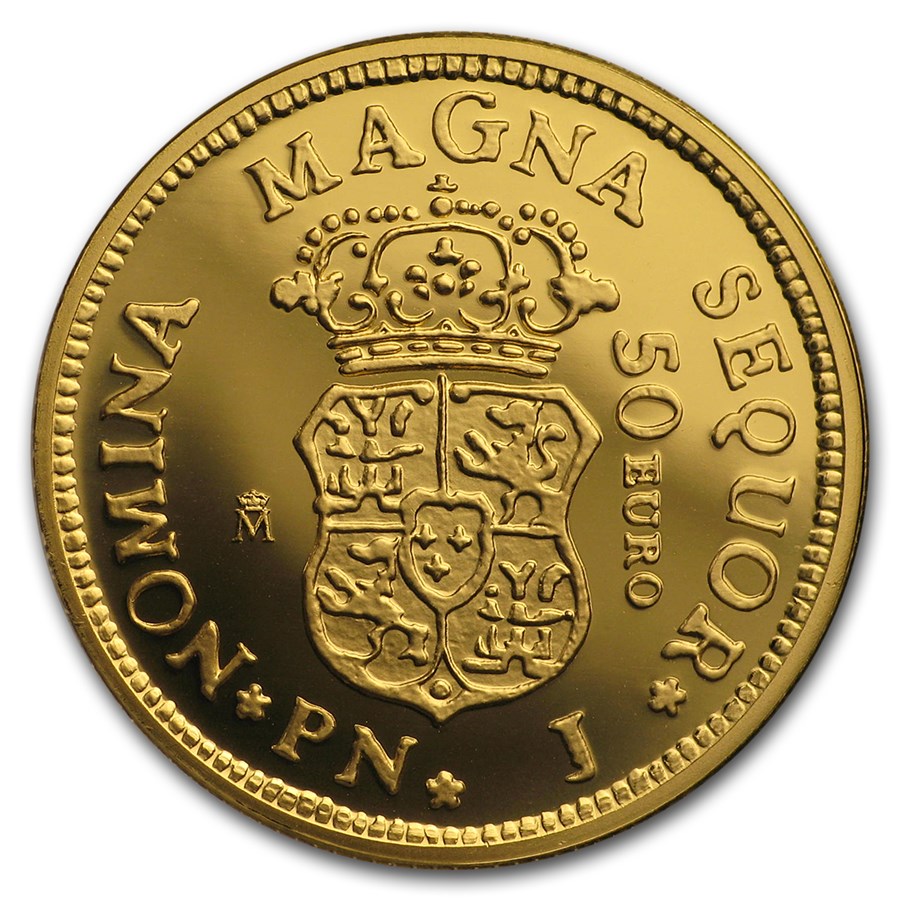 Buy 2018 Spain Proof Gold €50 150th Anniversary Spanish Escudos | APMEX