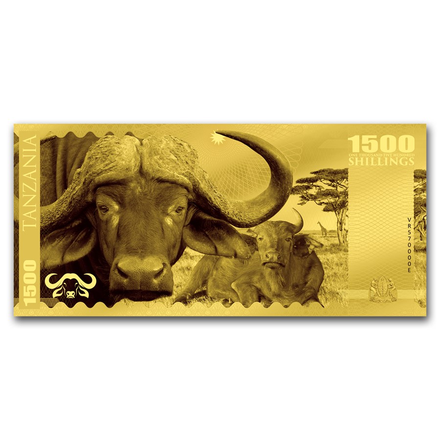 Buy 2018 Tanzania 1 gram Gold Big Five Buffalo Foil Gold Note | APMEX