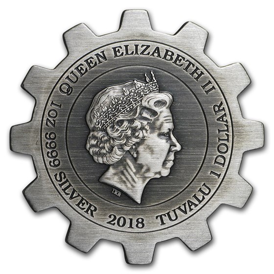 Buy 2018 Tuvalu Silver 2-Coin Gear-Shaped Set | APMEX