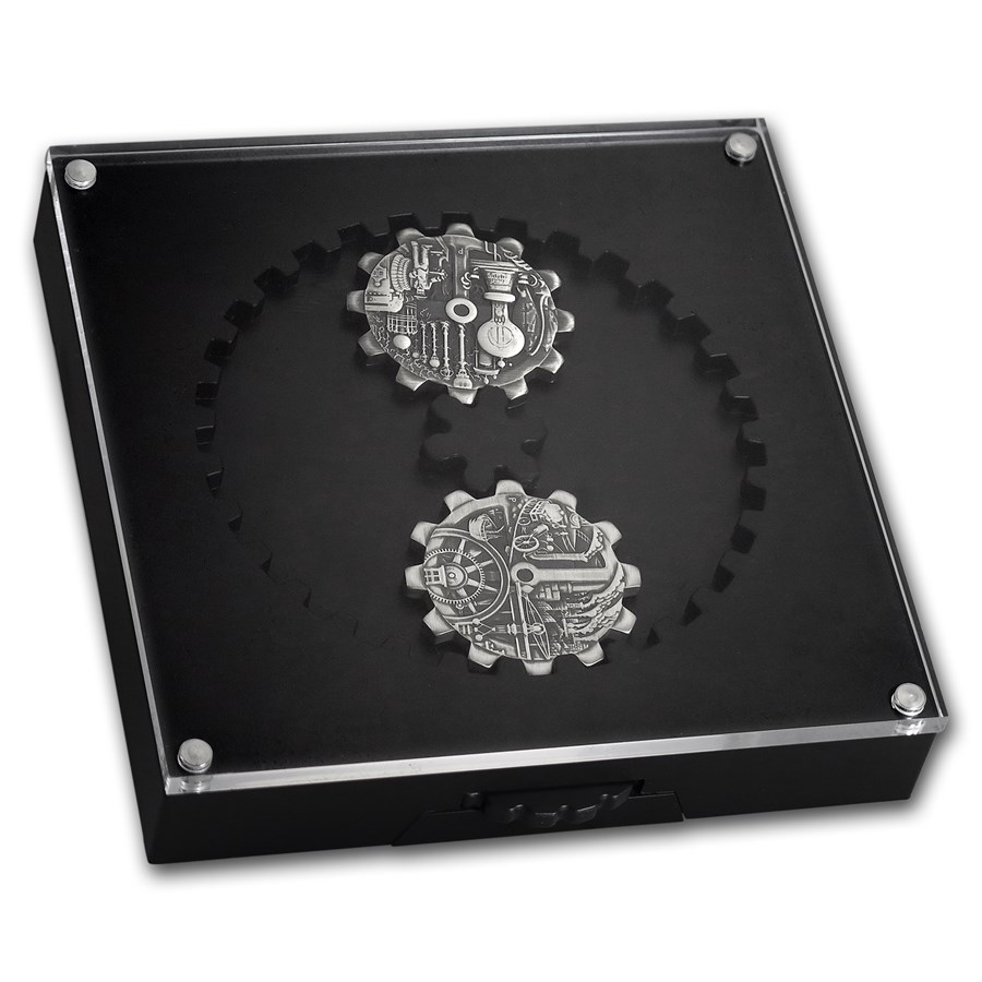 Buy 2018 Tuvalu Silver 2-Coin Gear-Shaped Set | APMEX