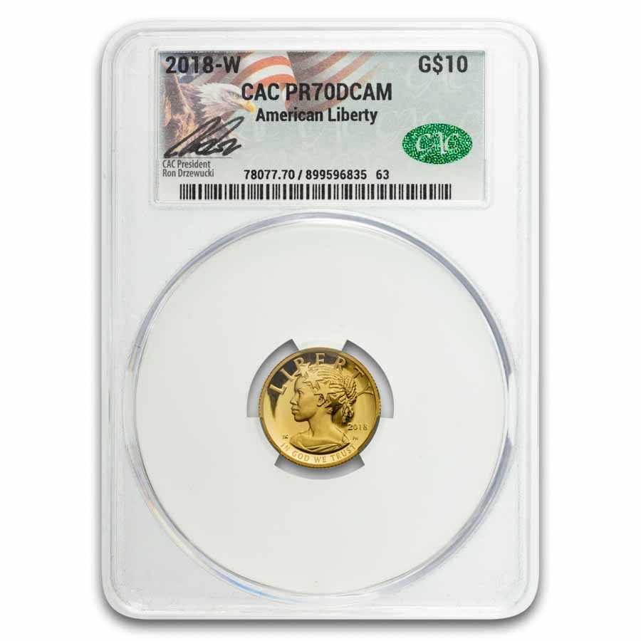 2018-W 1/10 oz American Liberty Gold PR-70 DCAM CACG