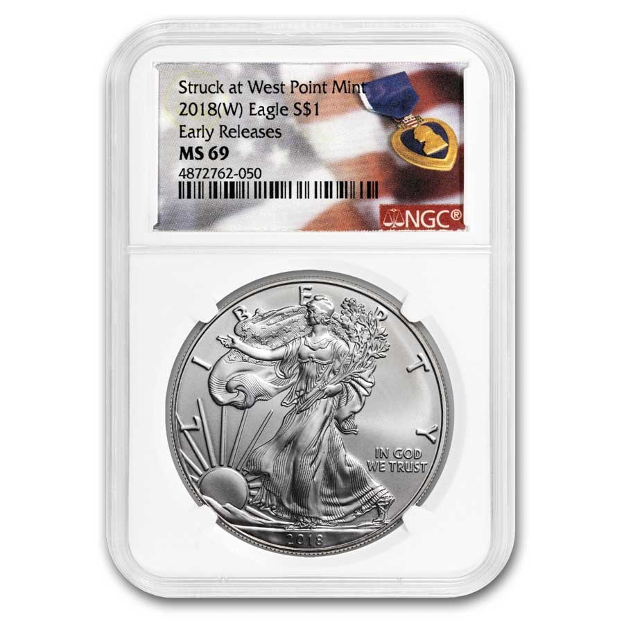 2018 (W) American Silver Eagle MS-69 NGC (ER)