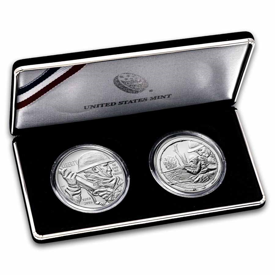2018 World War I Centennial Silver Dollar Army Medal Set