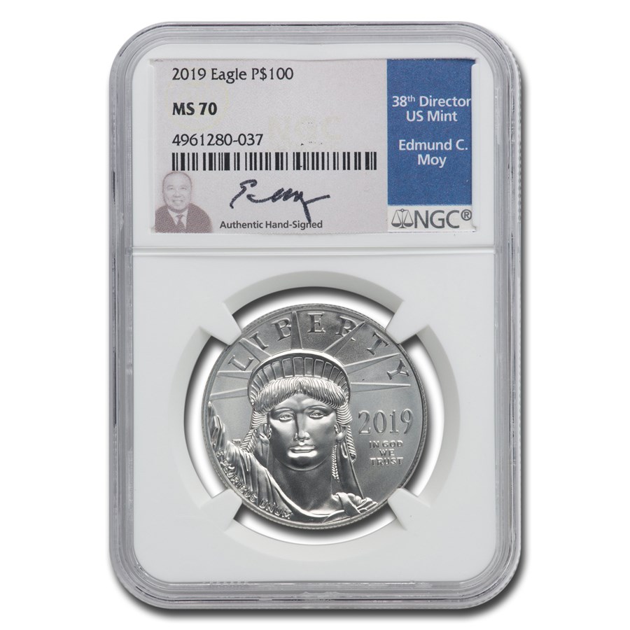Buy 2019 1 oz American Platinum Eagle MS-70 NGC (Moy Label) | APMEX