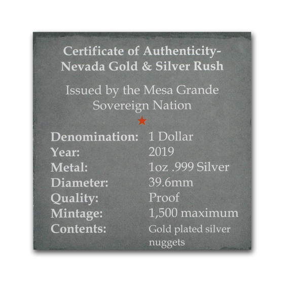 Buy 2019 1 oz Silver Nevada Gold and Silver Rush Proof | APMEX