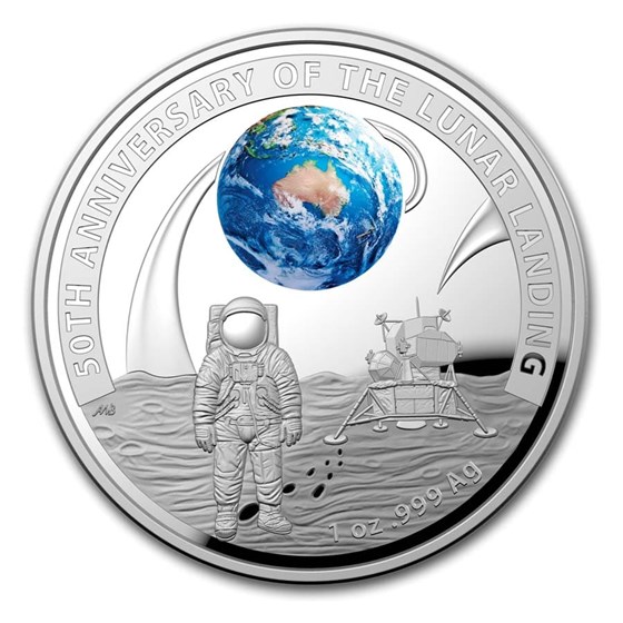 Buy 2019 2-Coin Domed Apollo 11 Moon Landing 50th Anniv US/RAM Set | APMEX