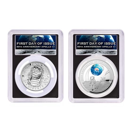 Buy 2019 2-Coin Domed Moon Landing US/RAM Set PR-70 PCGS (First Day ...