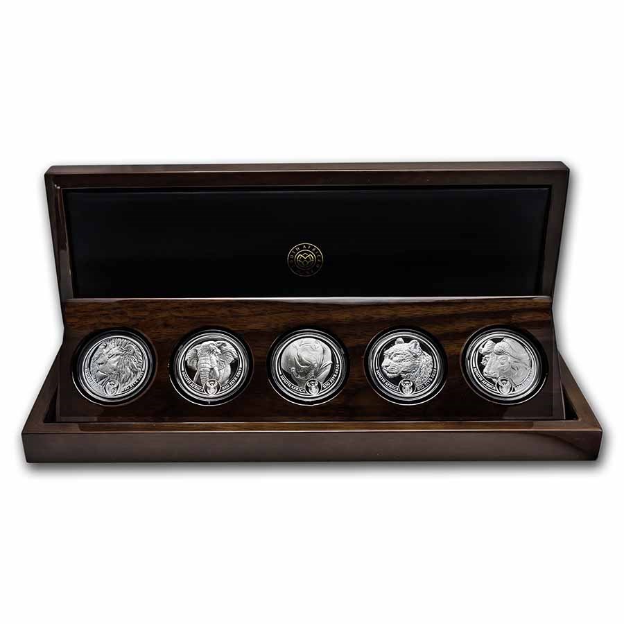 Buy 2019-2021 South Africa 5-Coin Silver Big Five Proof Set | APMEX