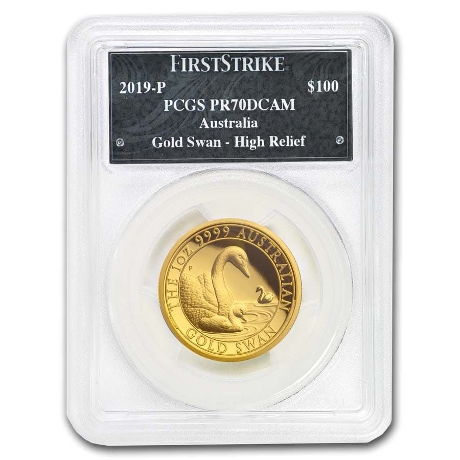 Buy 2019 Australia 1 oz Gold Swan PR-70 PCGS (FS, Swan Label) | APMEX