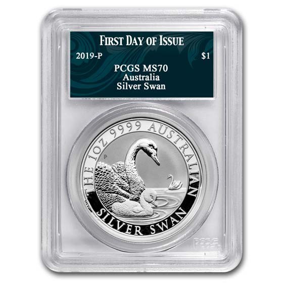 Buy 2019 Australia 1 oz Silver Swan MS-70 PCGS (FDI, Swan Label) | APMEX