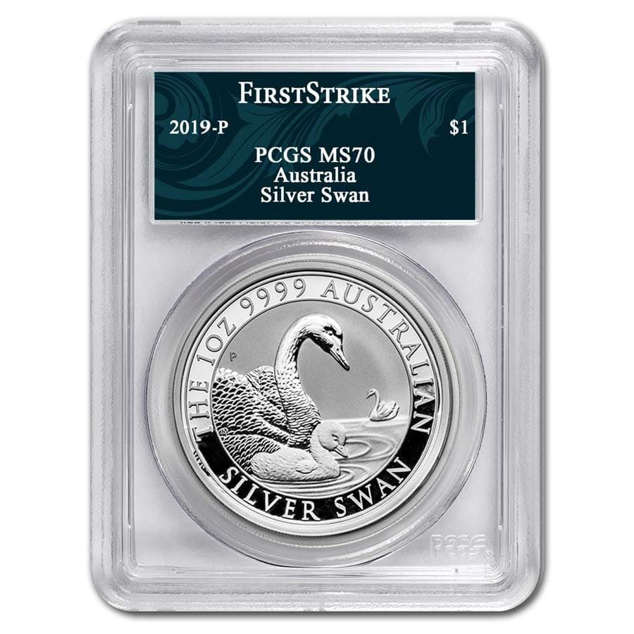 Buy 2019 Australia 1 oz Silver Swan MS-70 PCGS (FS, Swan Label) | APMEX