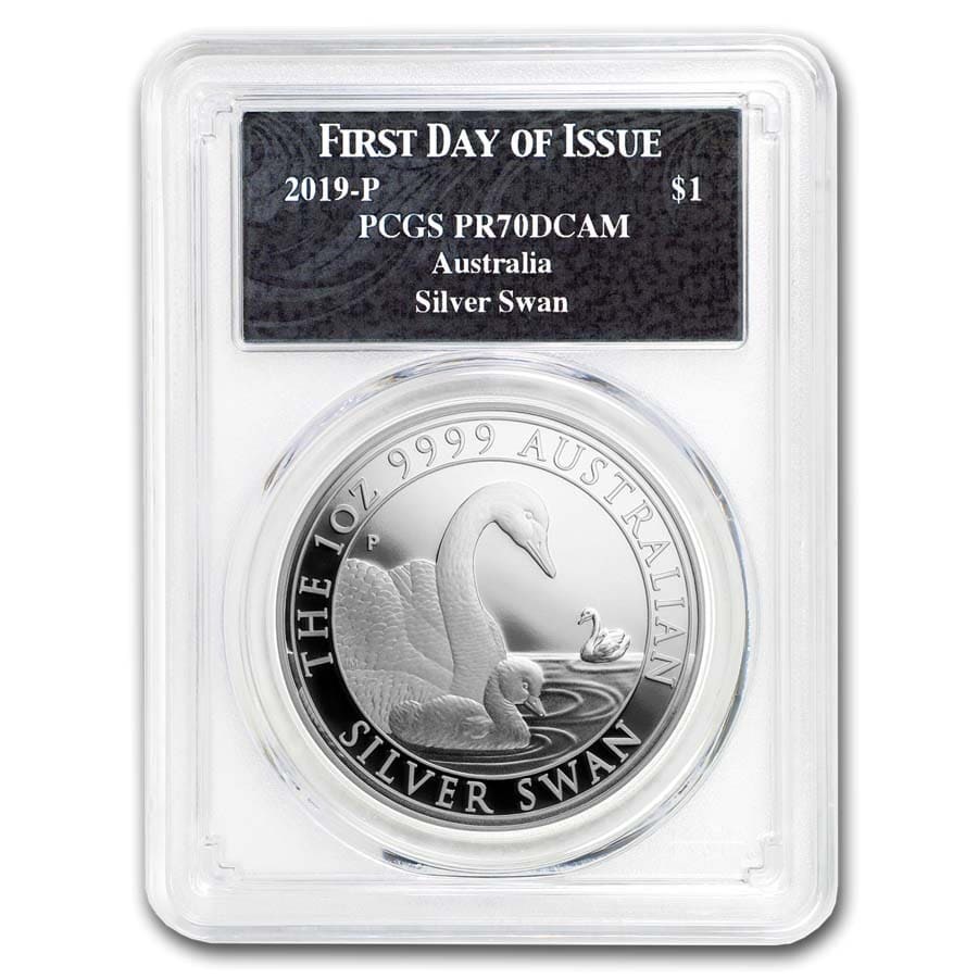 Buy 2019 Australia 1 oz Silver Swan PR-70 PCGS (FDI, Swan Label) | APMEX