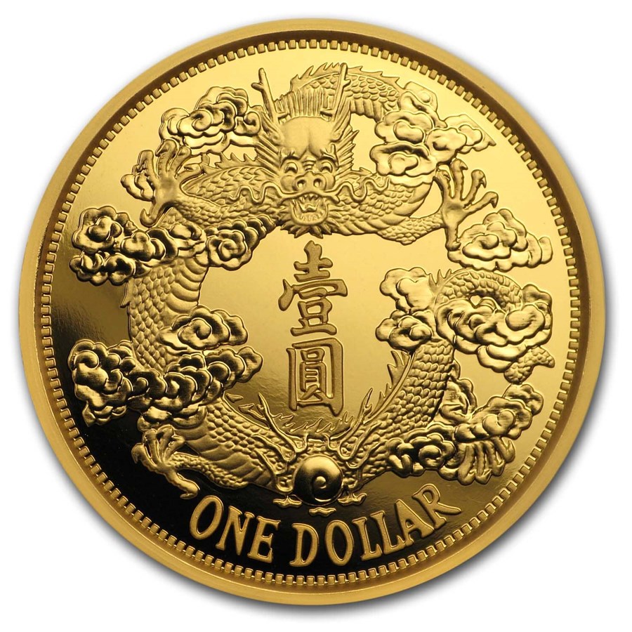 Buy 2019 China 1 oz Gold Tientsin Dragon Dollar Restrike (PU) | APMEX