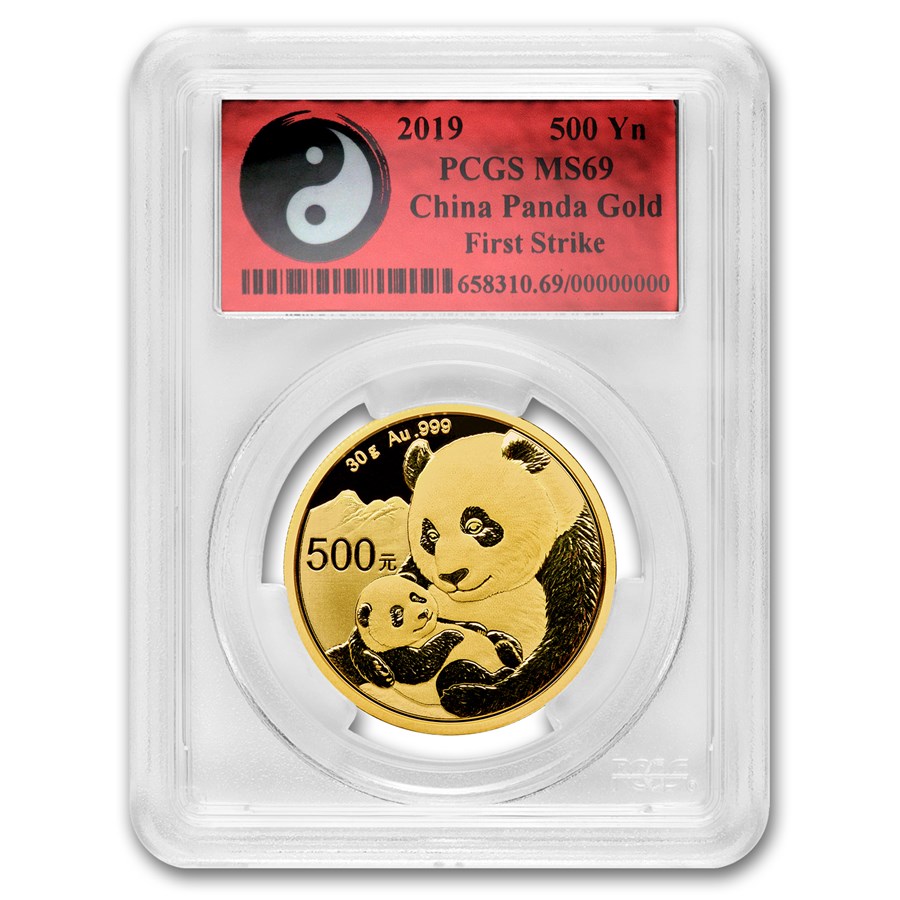 Buy 2019 China 30 Gram Gold Panda MS-69 PCGS (FS, Yin-Yang) | APMEX