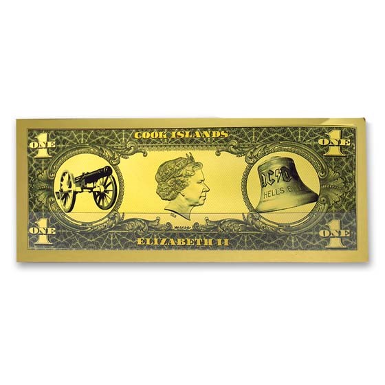 Buy 2019 Cook Islands 1/10 gram Gold AC/DC Foil Gold Note | APMEX