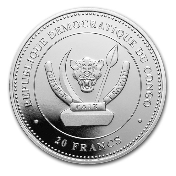 Buy 2019 Democratic Republic of Congo 1 oz Silver Crocodile (w/Color ...