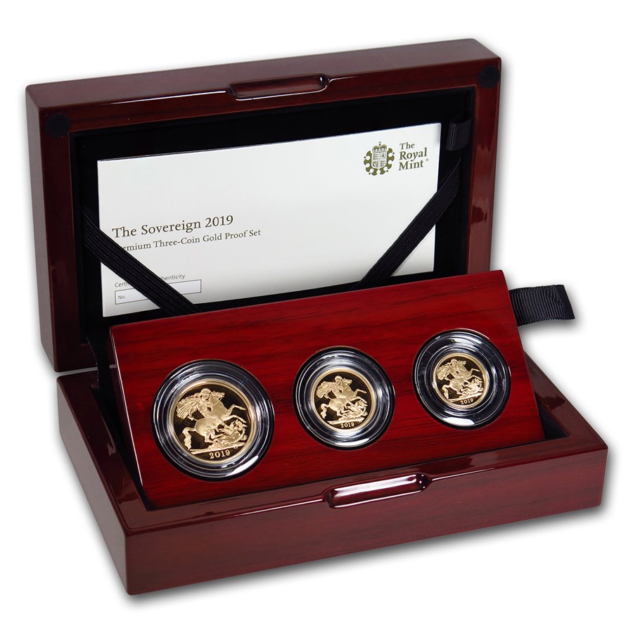 Buy 2019 Great Britain 3-Coin Gold Sovereign Premium Proof Set | APMEX