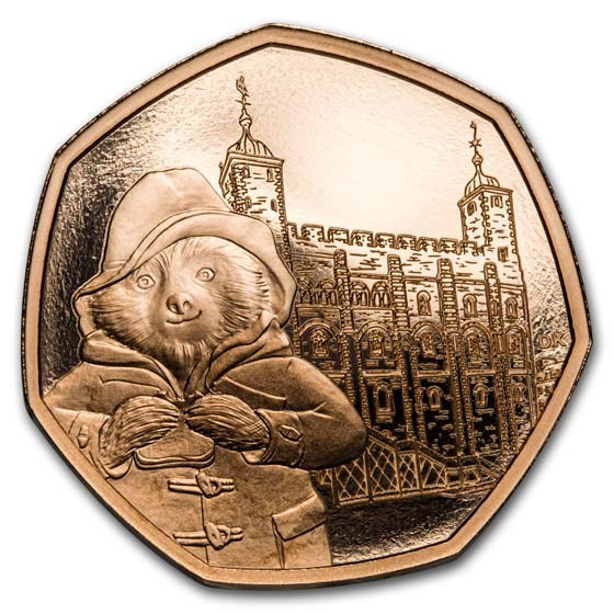 Buy 2019 Great Britain 50p Gold Proof Paddington Bear at the Tower | APMEX