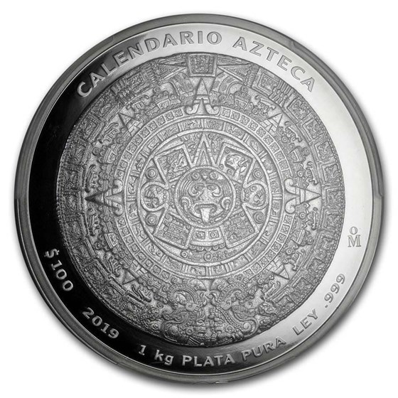Buy 2019 Mexico 1 kilo Silver Aztec Calendar PL-70 PCGS (Green Label ...