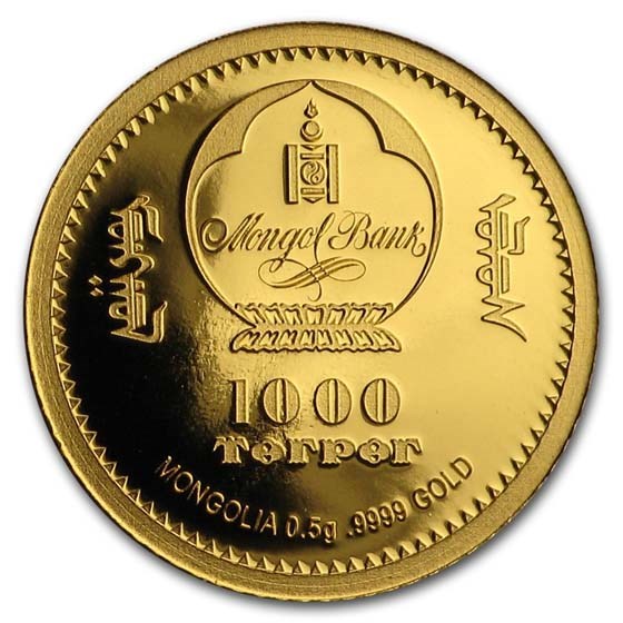 Buy 2019 Mongolia 1/2 gram Proof Gold Evolution (Sinraptor) | APMEX