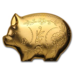 Buy 2019 Mongolia 1 oz Silver Gilded Lunar Jolly Pig | APMEX