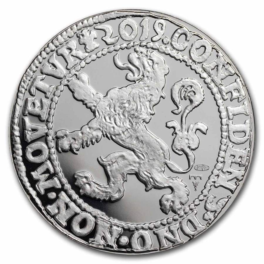 2019 Netherlands 1 oz Silver Proof Lion Dollar (Damaged Box)