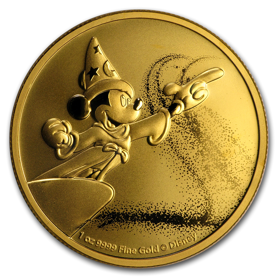 2019 Niue 1 oz Gold $250 Disney Mickey Mouse Fantasia BU Coin For Sale ...
