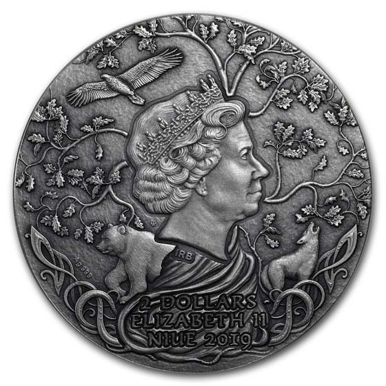 Buy 2019 Niue 2 oz Antique Silver Slavic Gods: Svetovid God of War | APMEX