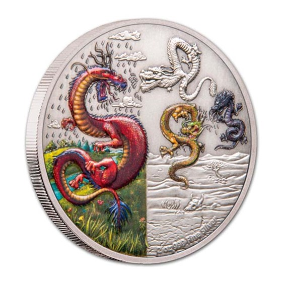 Buy 2019 Niue 2 oz Silver $5 Dragons: The Four Dragons Proof | APMEX