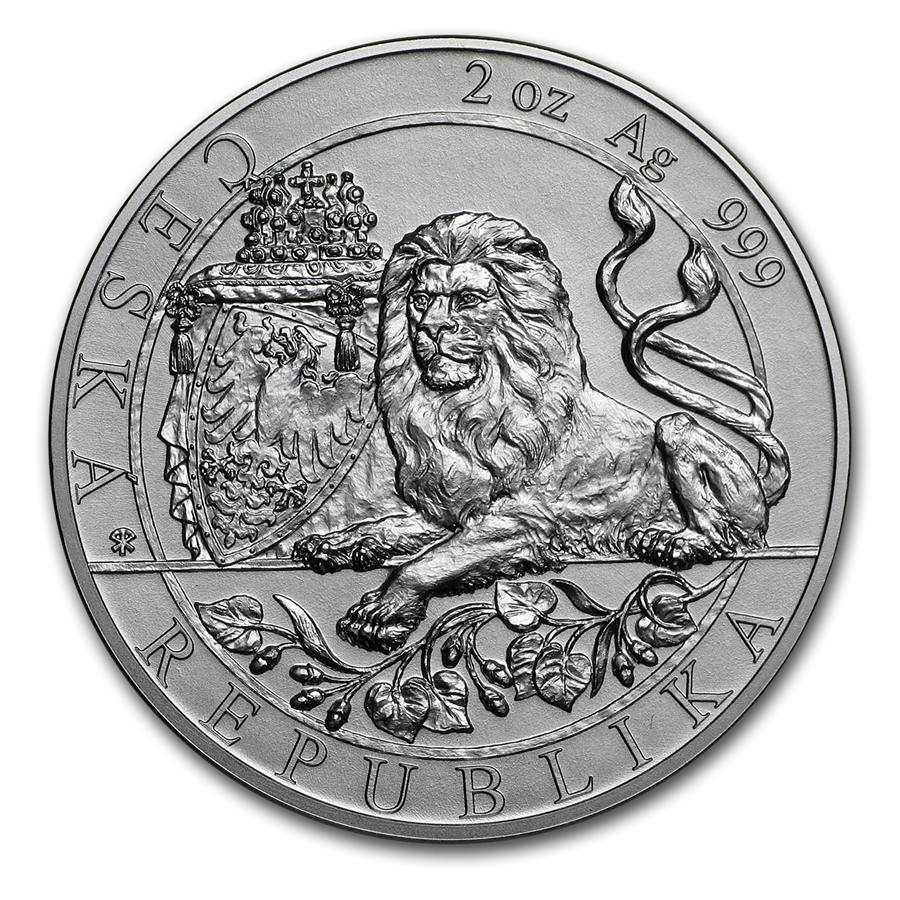 2019 Niue 2 oz Silver Czech Lion BU Coin For Sale | Czech Mint Silver ...